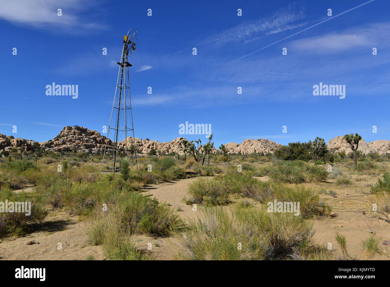 A Water tower in the Desert of the Joshua tree national park Stock ...