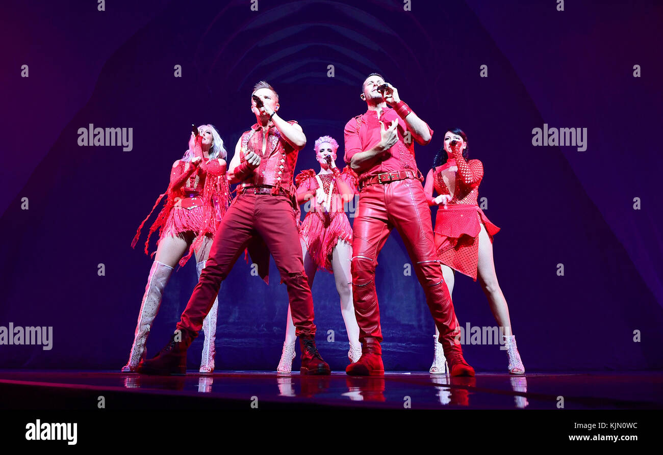 Steps performing at the O2 Arena in London. Left to right: Faye Tozer ...