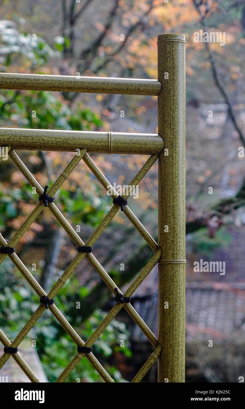 Part of Japanese bamboo fence at sunny day in the Buddhist temple Stock ...