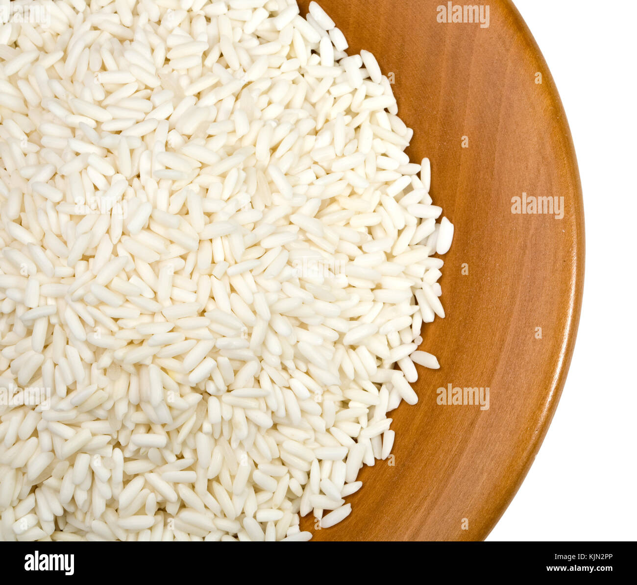 plate of white rice on a white background Stock Photo - Alamy