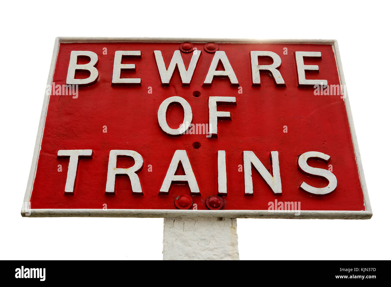 Beware trains sign railway station hi-res stock photography and images ...