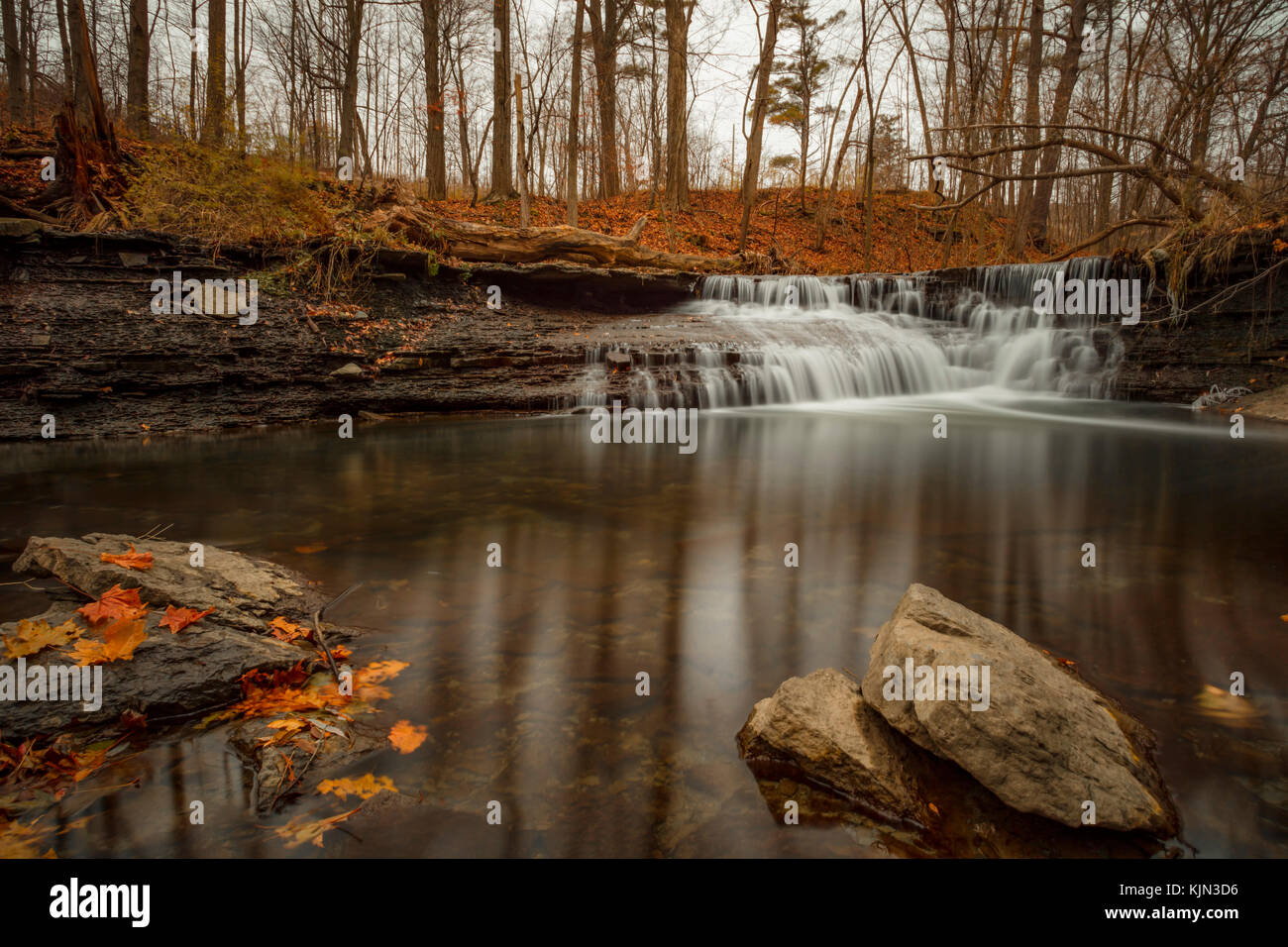 Wahoosh Falls of Mississauga Ontario, in late fall. Canada Stock Photo ...