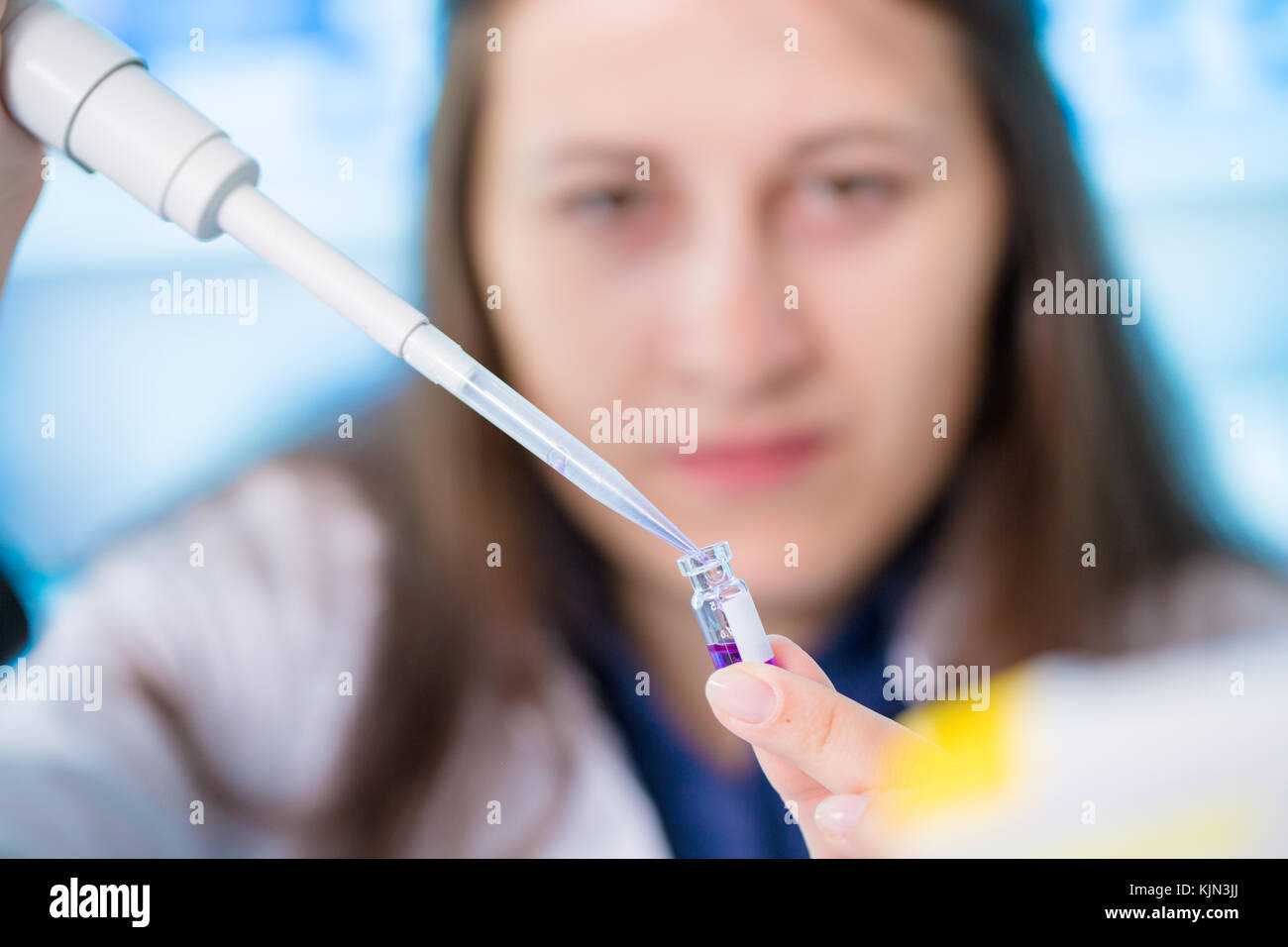 Young female technician in genetic laboratory with PCR Stock Photo - Alamy