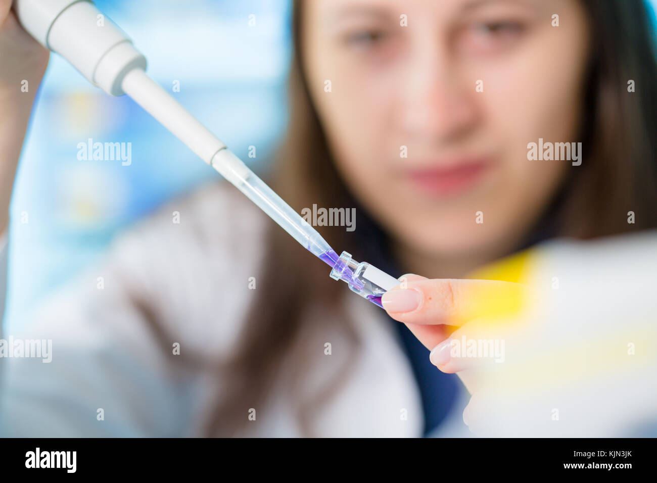 Young female technician in genetic laboratory with PCR Stock Photo - Alamy