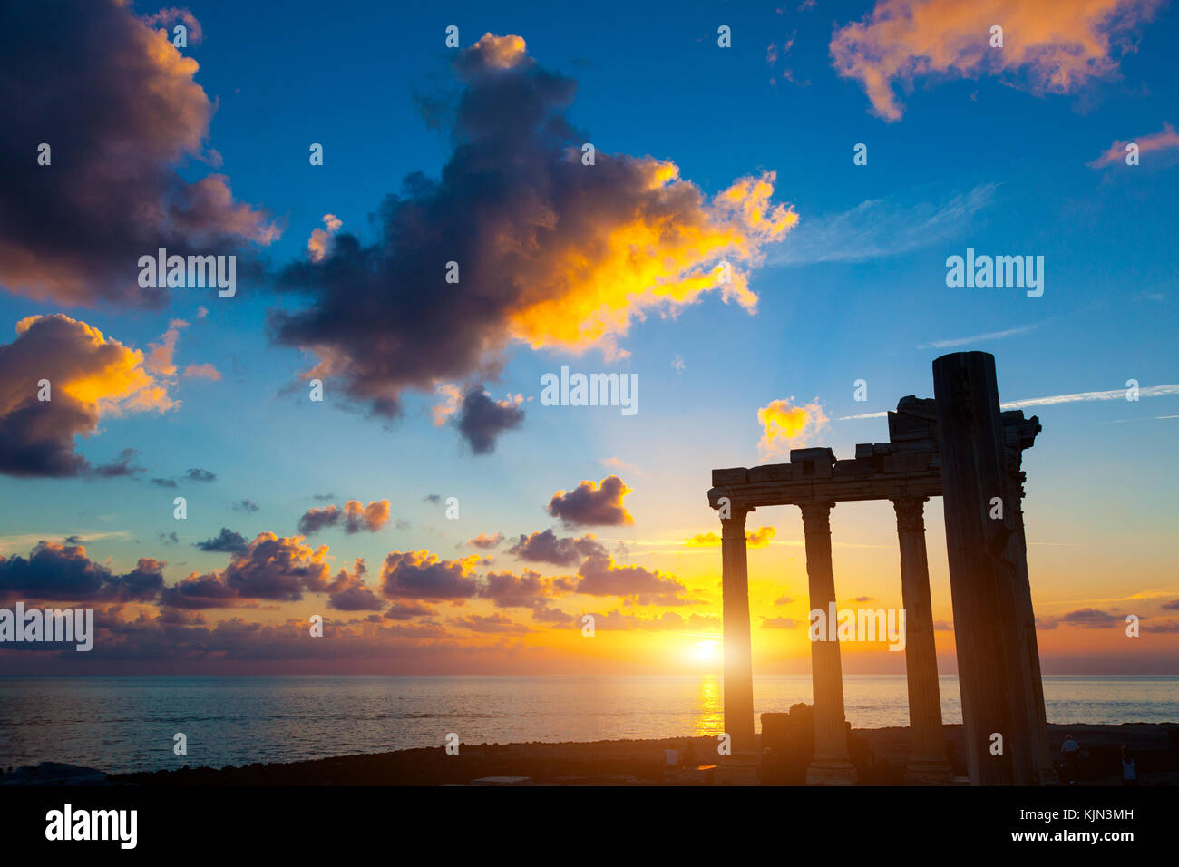 Ruins of an ancient Roman temple during sunset Stock Photo - Alamy