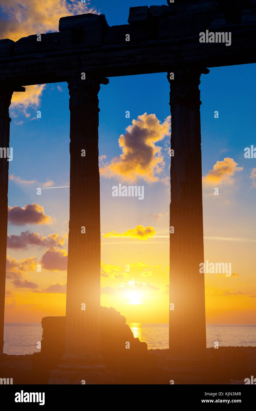 Ruins of an ancient Roman temple during sunset Stock Photo - Alamy