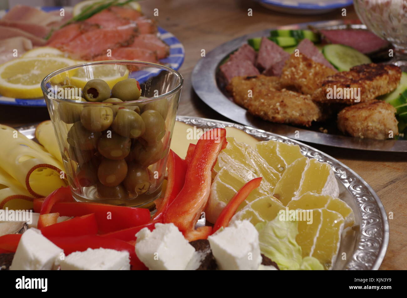Different kinds of foods on the table as a still-life Stock Photo - Alamy