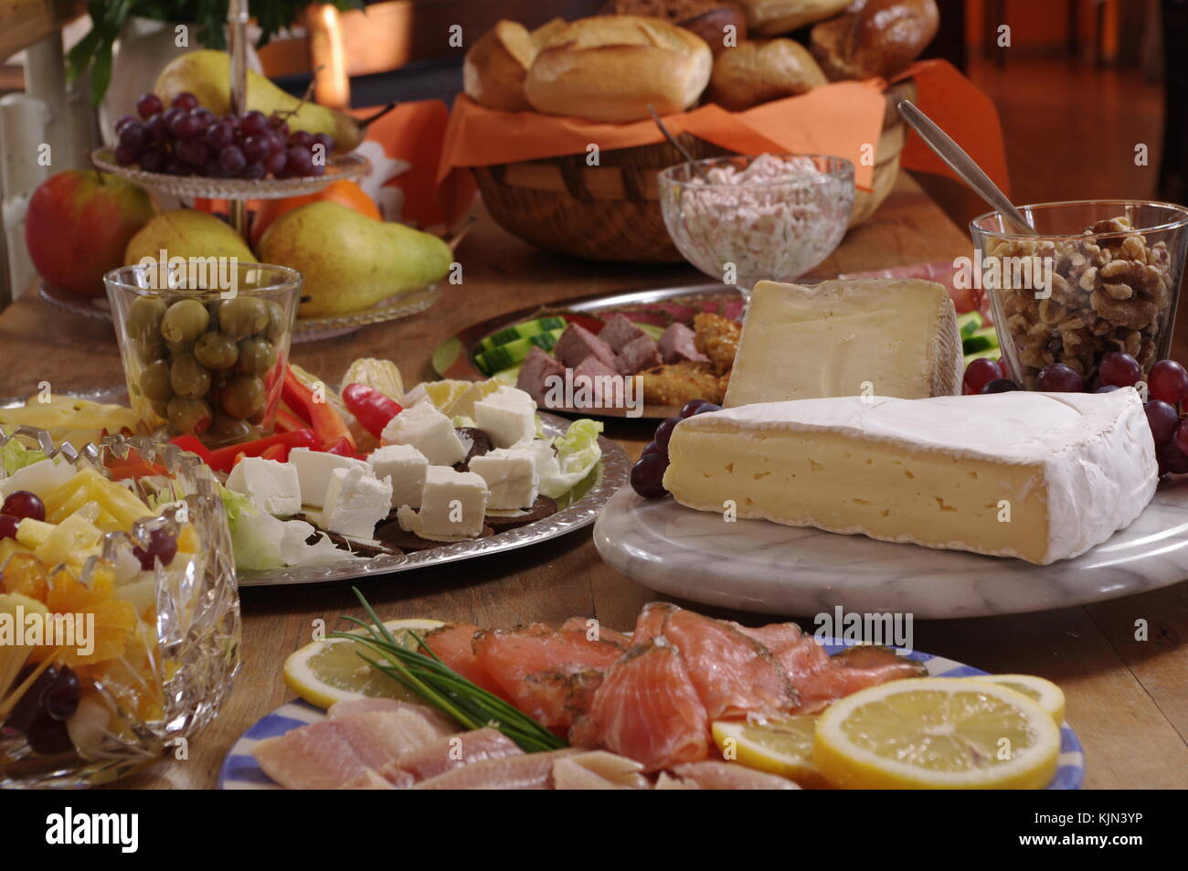Different kinds of foods on the table as a still-life Stock Photo - Alamy