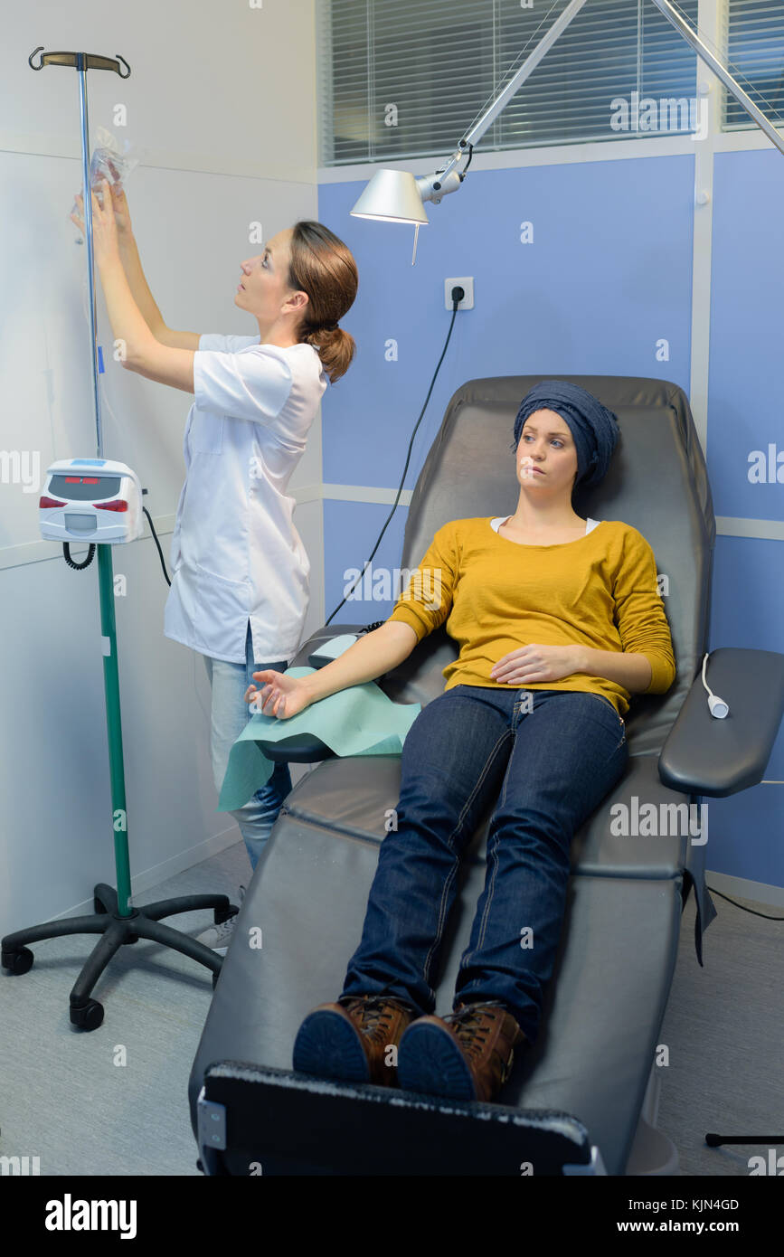 young female patient with cancer being treated Stock Photo - Alamy