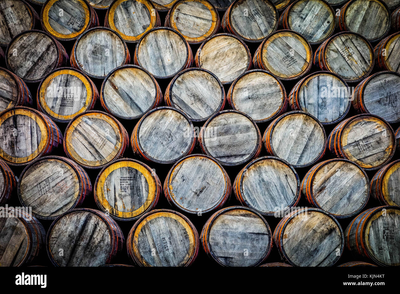 Scotch Whisky Barrels at Cooperage, Craigellachie, Scotland Stock Photo ...