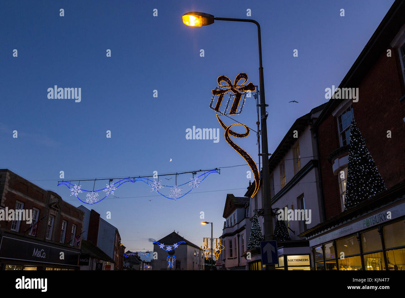 Christmas lights in Sidmouth, Devon, November 2017 Stock Photo - Alamy