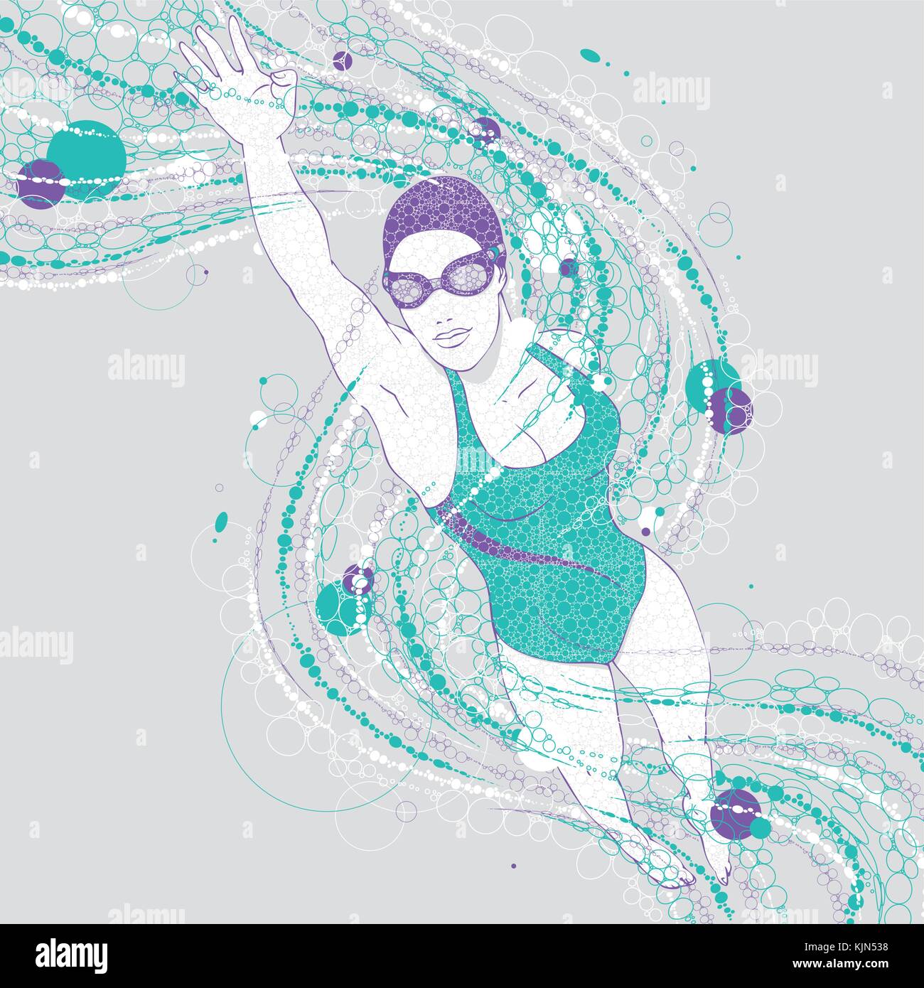 Muscular woman swimmer Stock Vector Images - Alamy