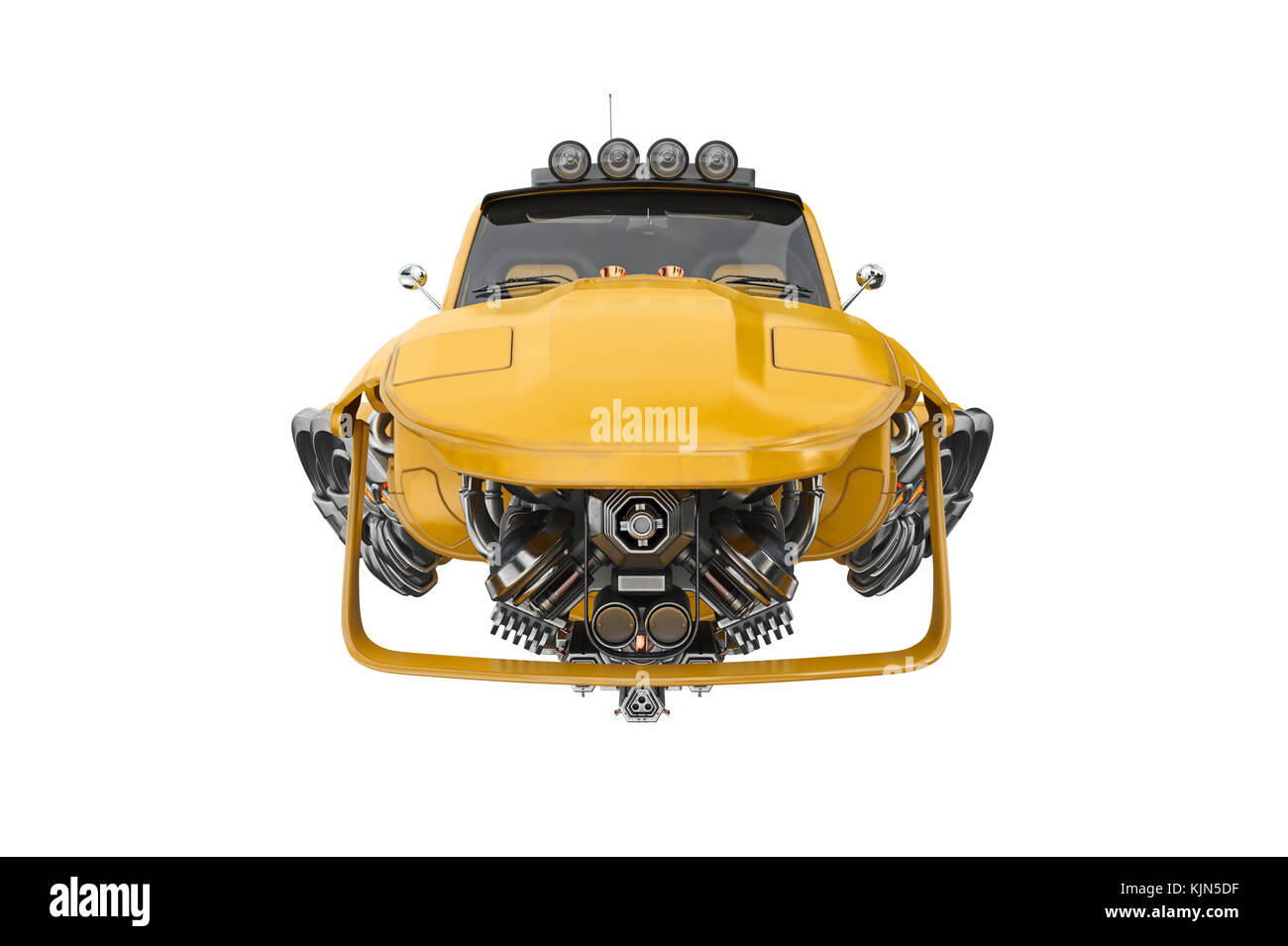 Future car flying, front view Stock Photo - Alamy
