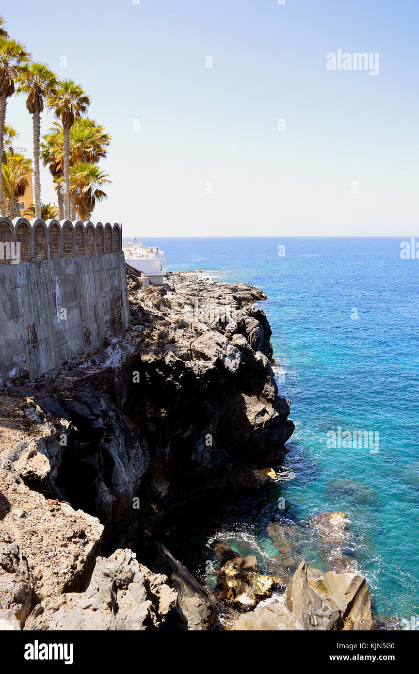Callao Salvaje coast volcanic rock formation in Adeje Tenerife Stock ...