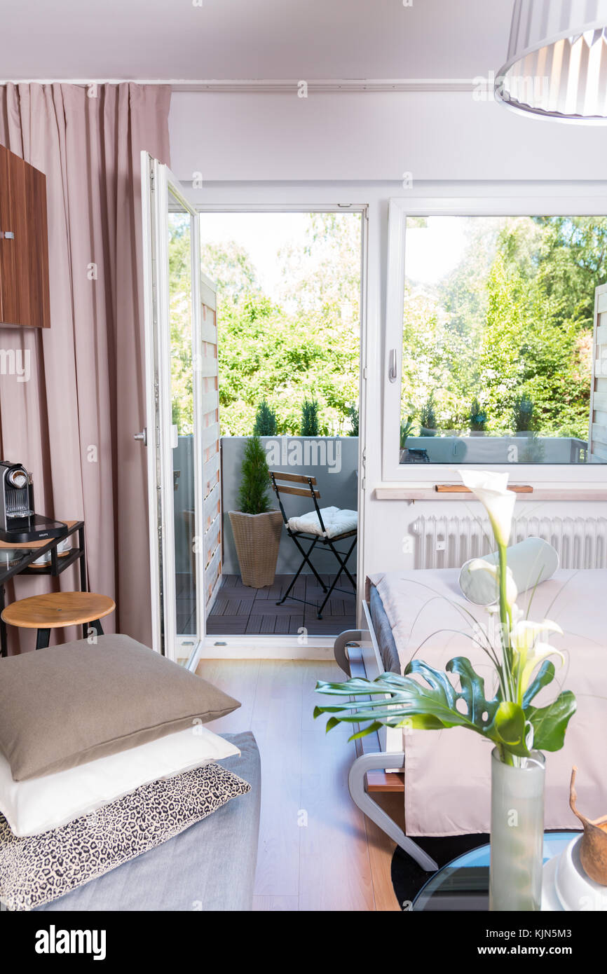 Cosy flat of a student. Apartment living. Home space Stock Photo - Alamy