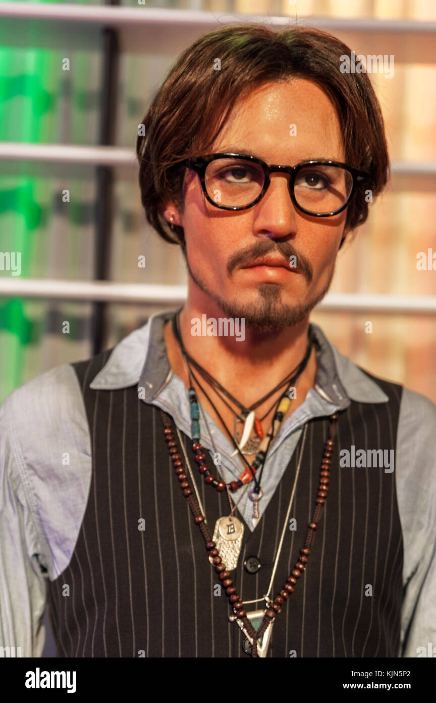 Berlin, Germany - March 2017: Johnny Depp wax figure in Madame Tussaud ...