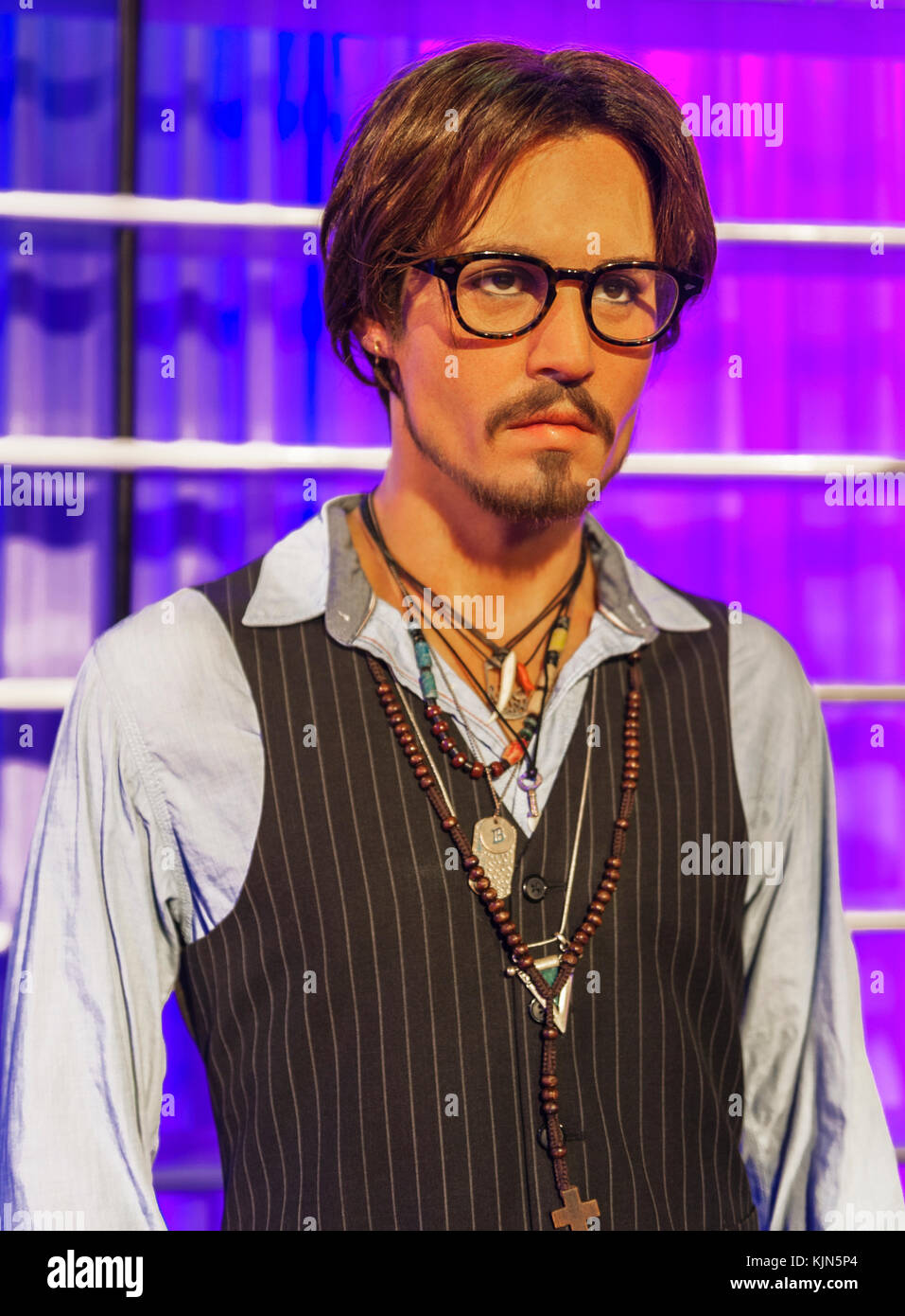 Berlin, Germany - March 2017: Johnny Depp wax figure in Madame Tussaud ...