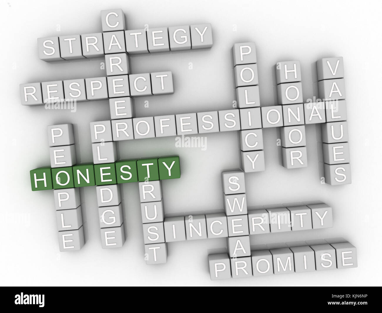 3d Honesty Concept word cloud Stock Photo - Alamy