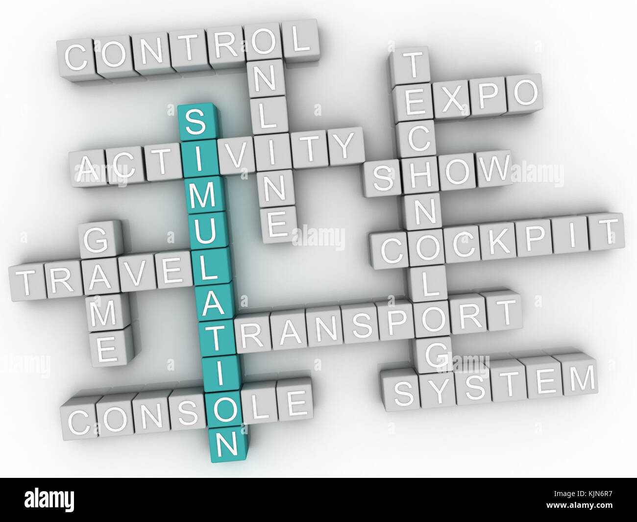 3d Simulation Concept word cloud Stock Photo - Alamy