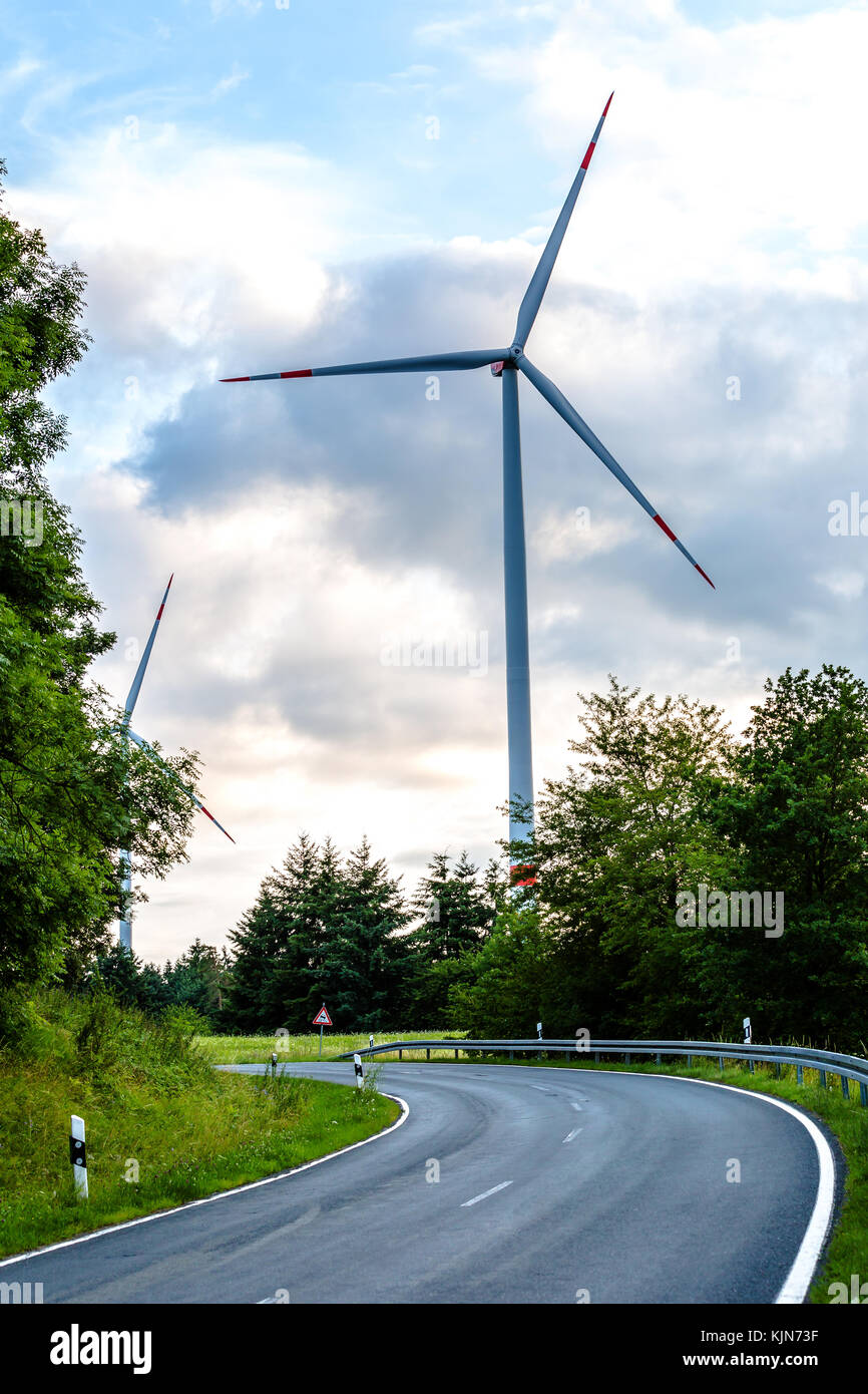 Wind Park with clouds in Mittelhessen, Germany Stock Photo - Alamy