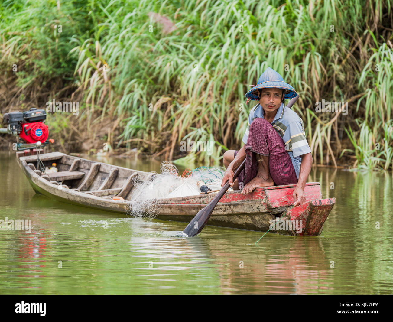 Local fisherman on Tanintharyi River, a 310 kilometre long river among ...