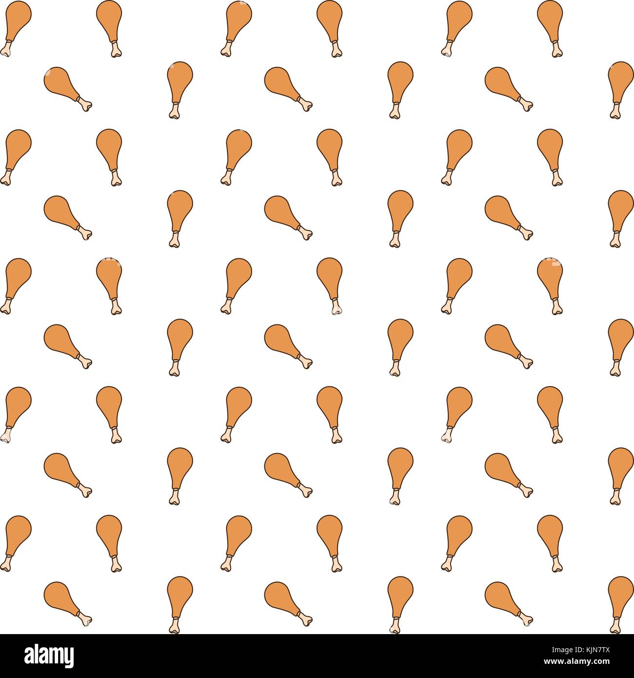 chicken thigh pattern in colorful silhouette in white background Stock ...