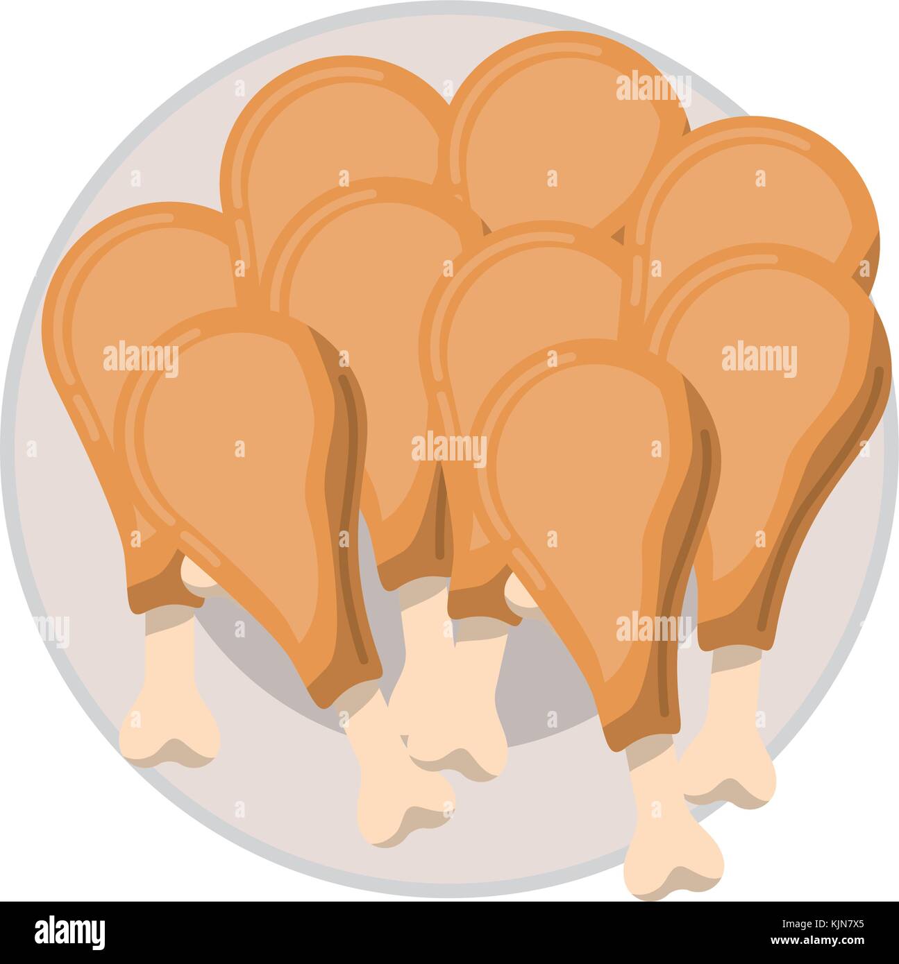 chicken thighs on dish in colorful silhouette on white background Stock ...
