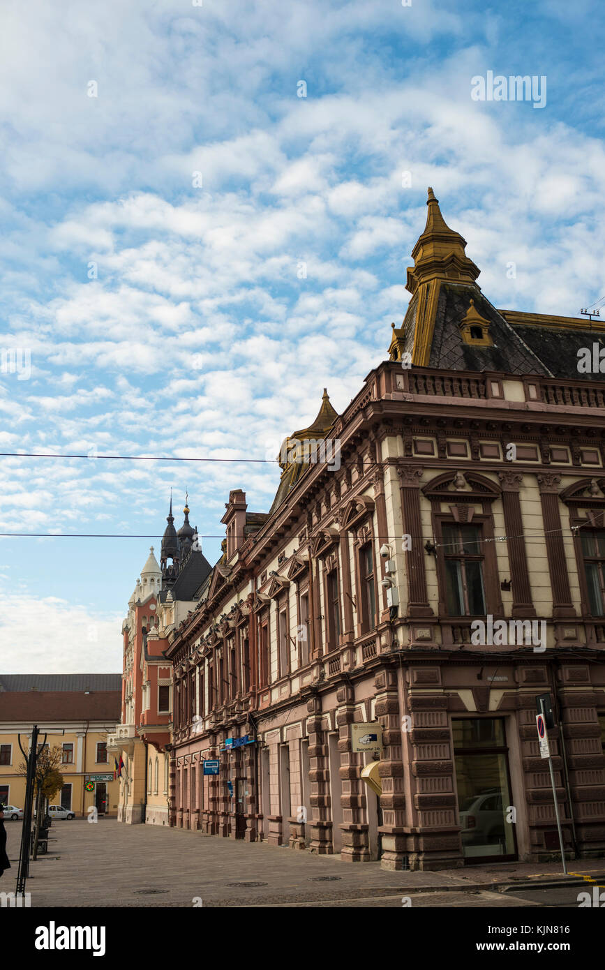 Romantic style buildings, main square, Oradea Stock Photo - Alamy