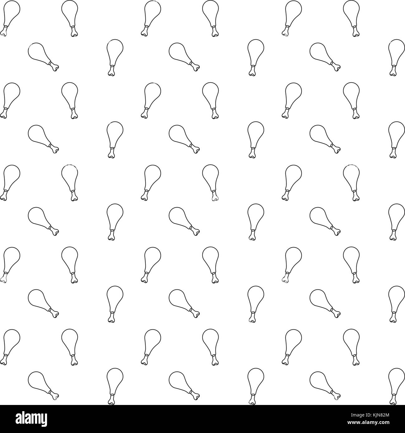 chicken thigh pattern in monochrome silhouette on white background ...