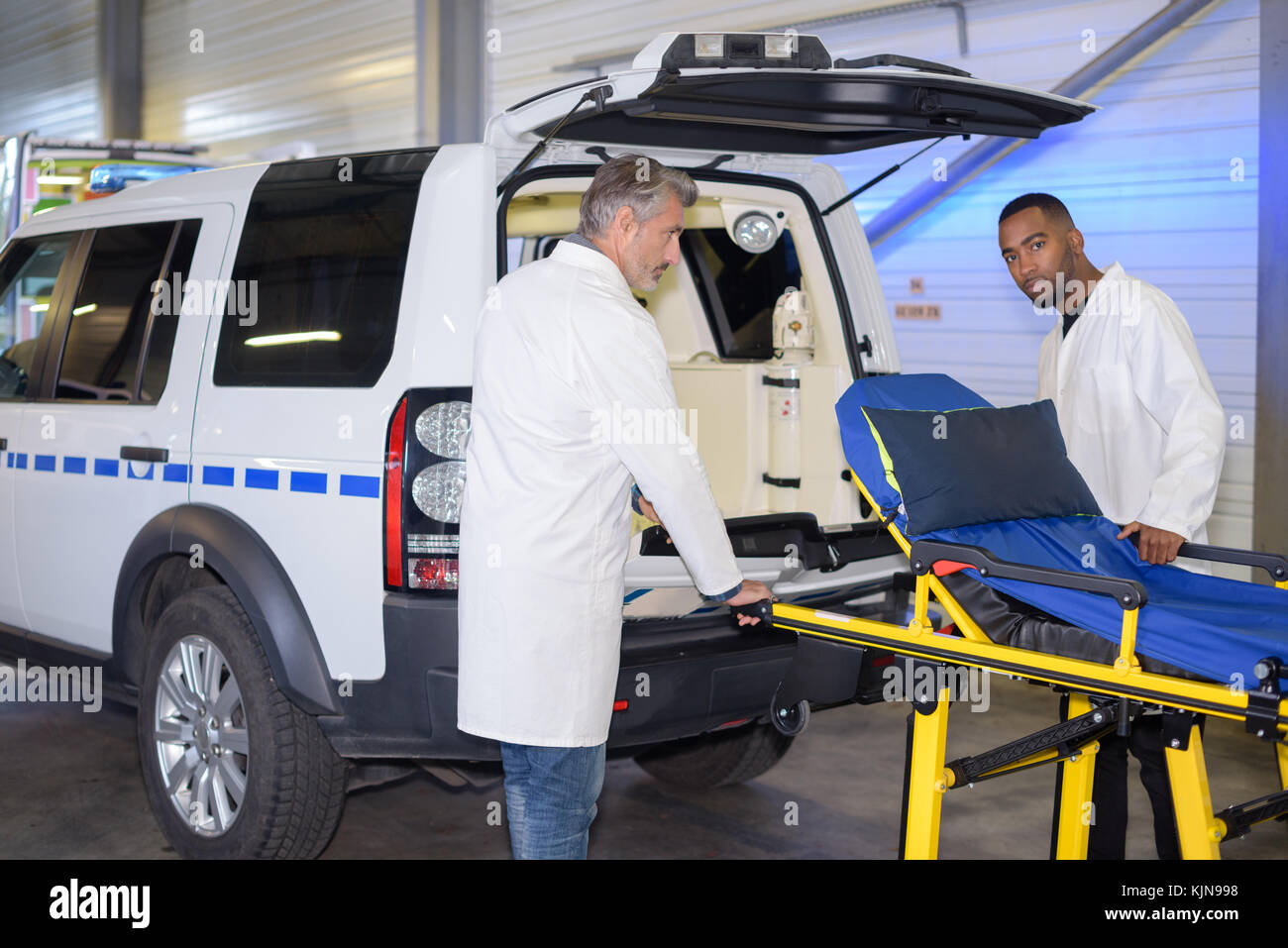 the two paramedics team Stock Photo - Alamy