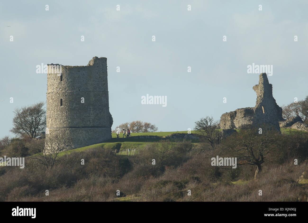 A landscape view of Hadleigh Castle a ruined fortification in the ...