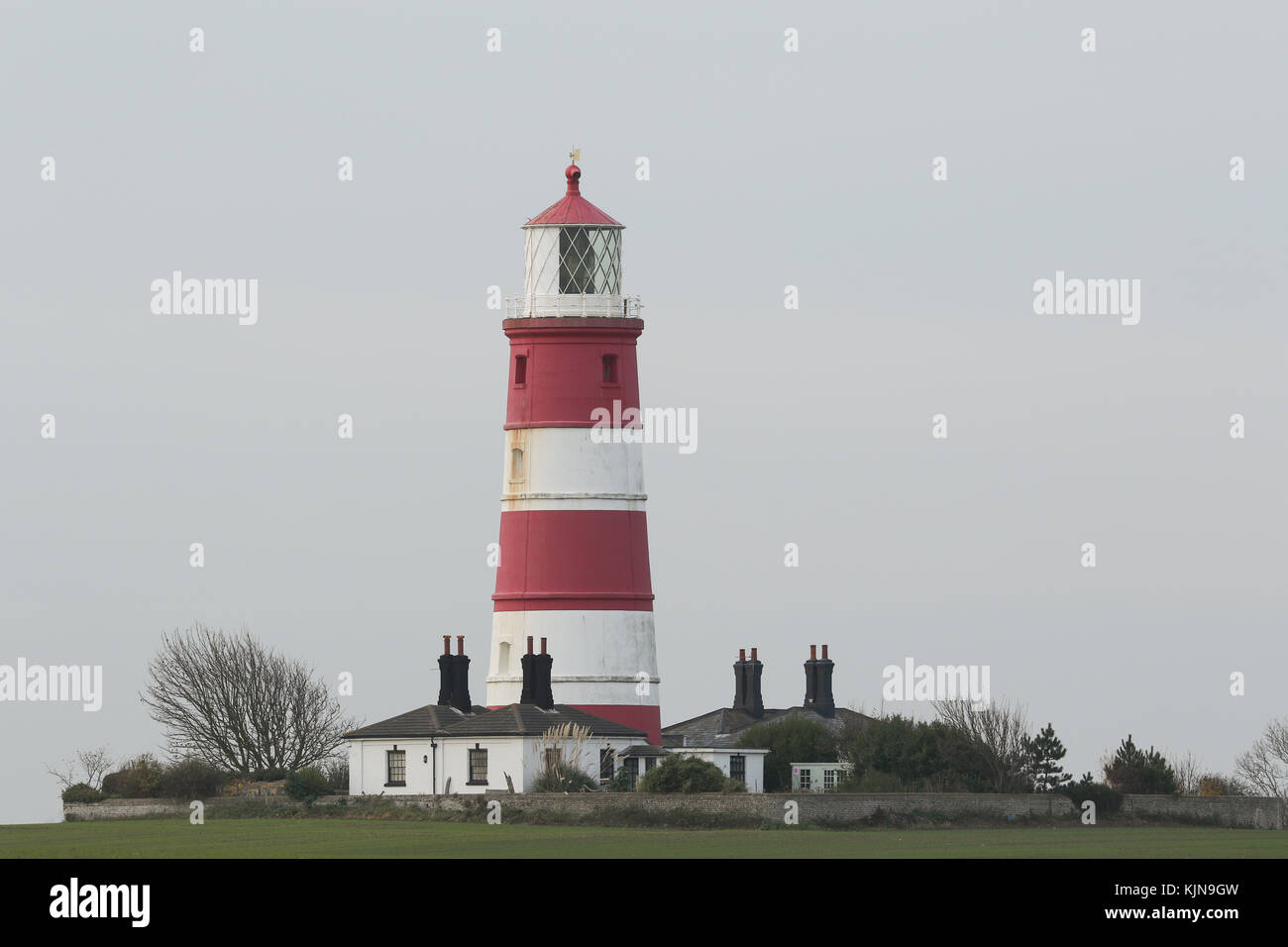 Landscape view of Happisburgh Lighthouse in Happisburgh on the North ...