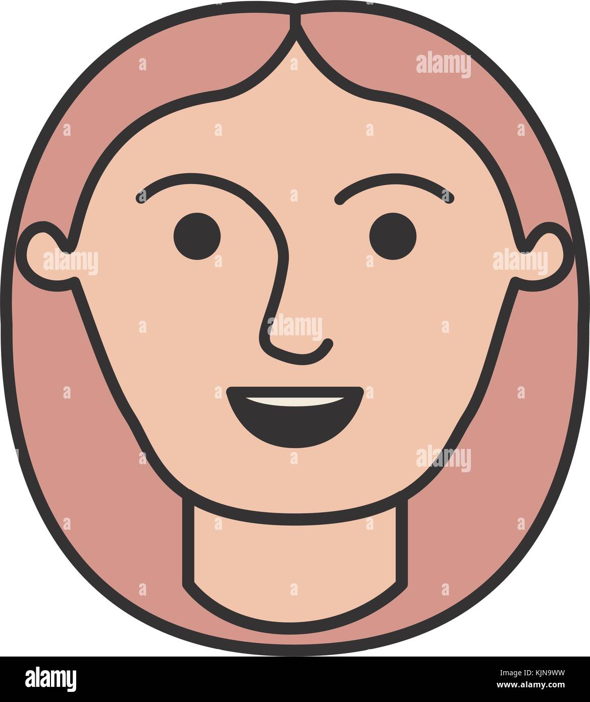 male face with middle part hairstyle in colorful silhouette Stock ...