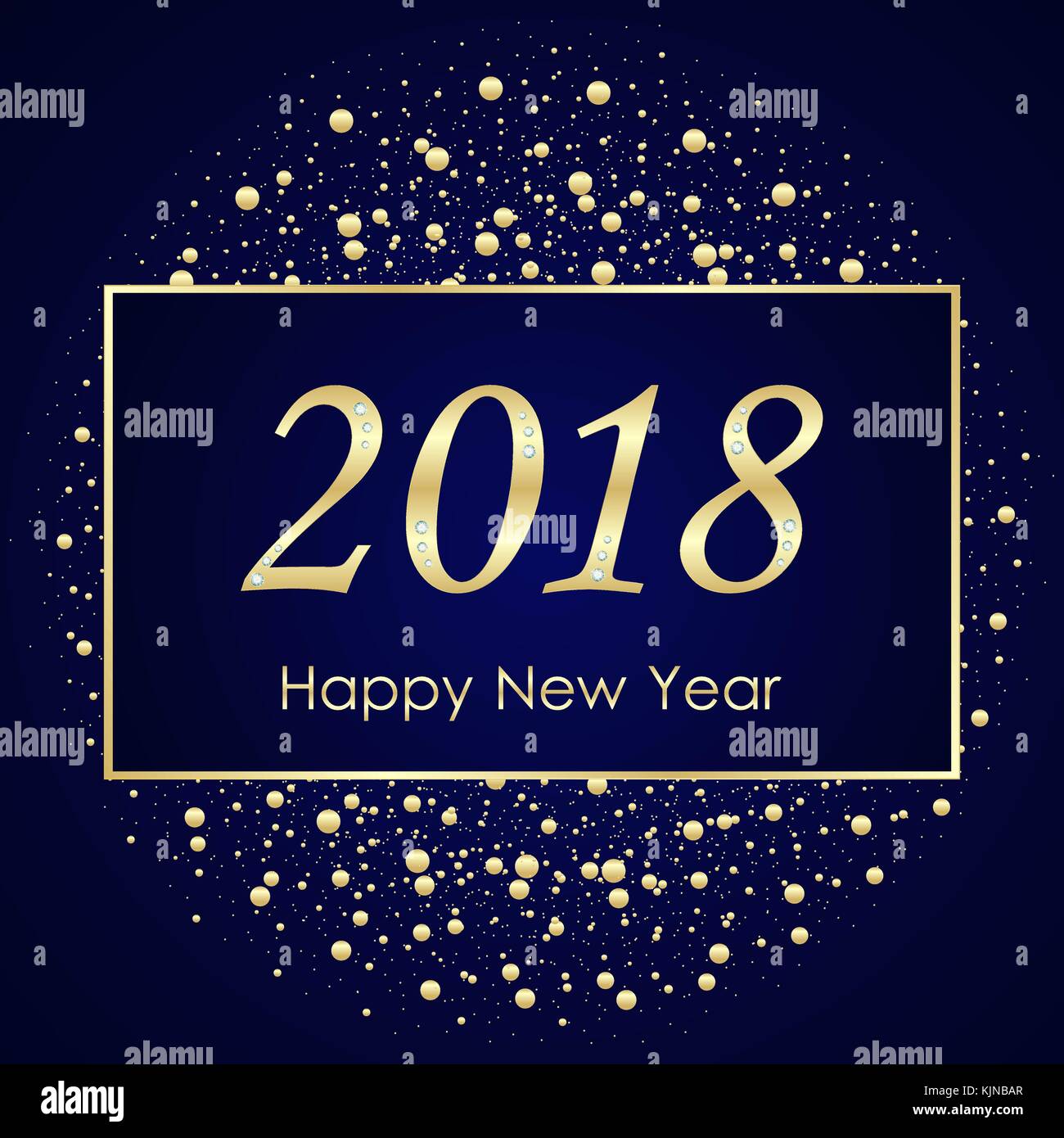 Vector 2018 New Year Black background with gold glitter confetti ...