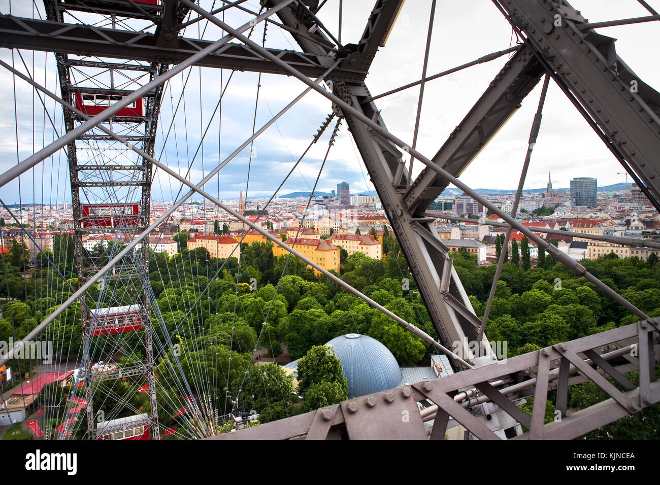 Prater historic ferris wheel in Vienna city, Austria Stock Photo - Alamy