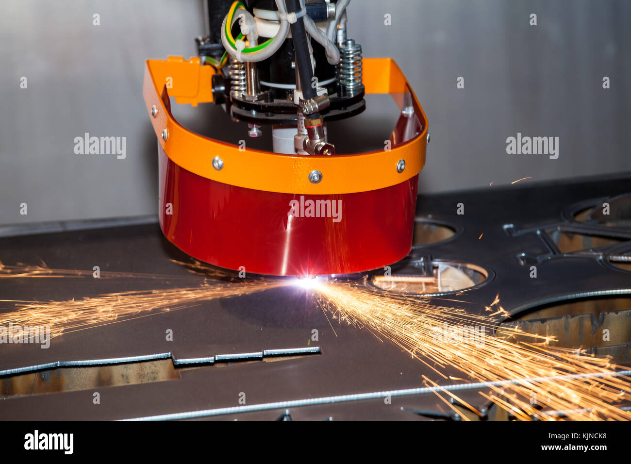 Laser cutting metal close up processing Stock Photo - Alamy
