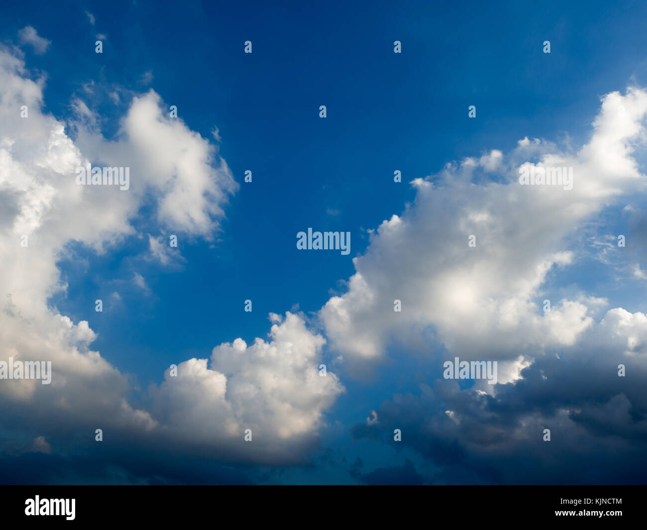 blue sky with clouds and rain clouds before the storm coming Stock ...