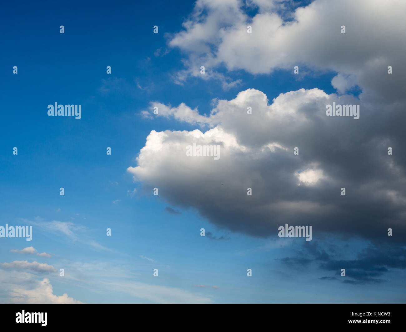 blue sky with clouds and rain clouds before the storm coming Stock ...