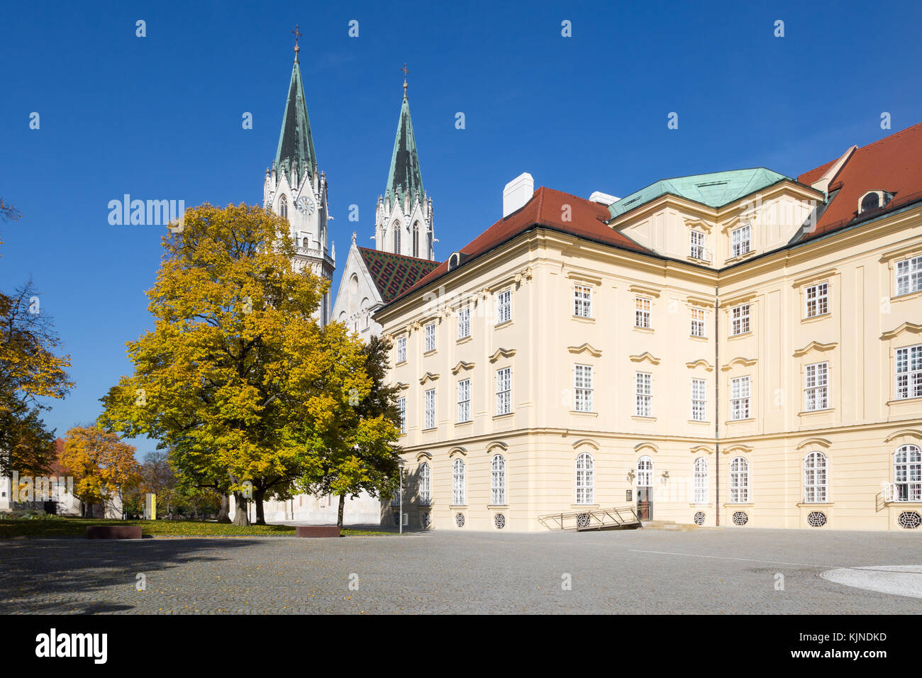 Courtyard of monastery Klosterneuburg. It is a 12th century Augustinian ...