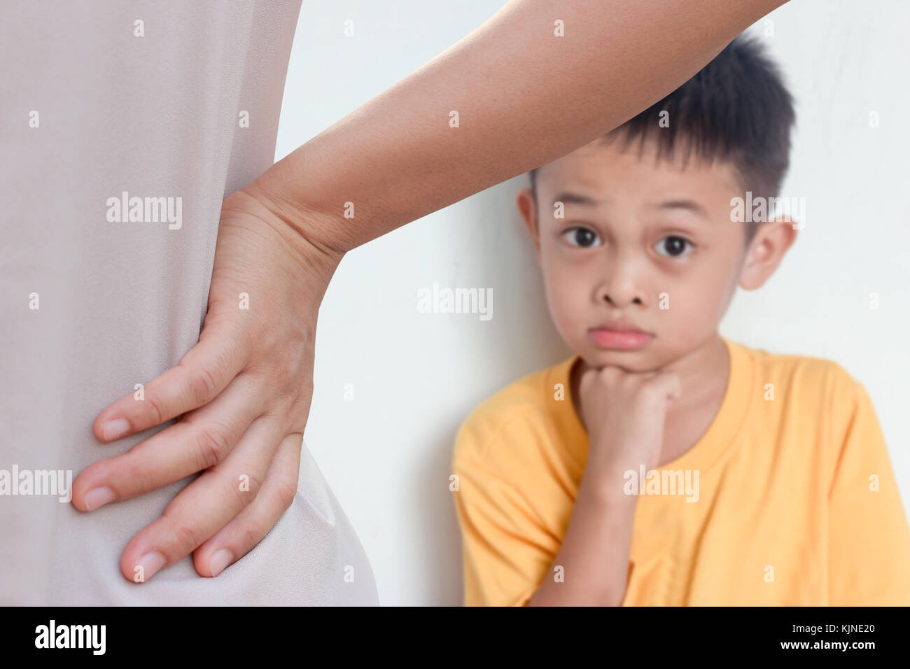 Mother scolds her son Stock Photo - Alamy