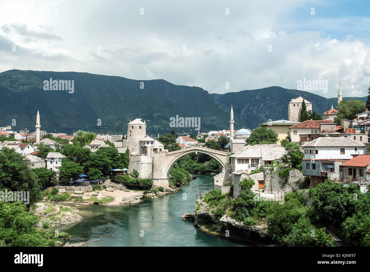 MOSTAR, BOSNIA AND HERZEGOVINA - JULY 6, 2008: Old Bridge of Mostar ...