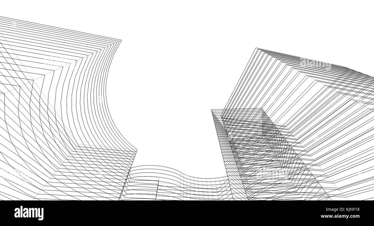 Abstract architectral drawing sketch,Illustration Stock Photo - Alamy