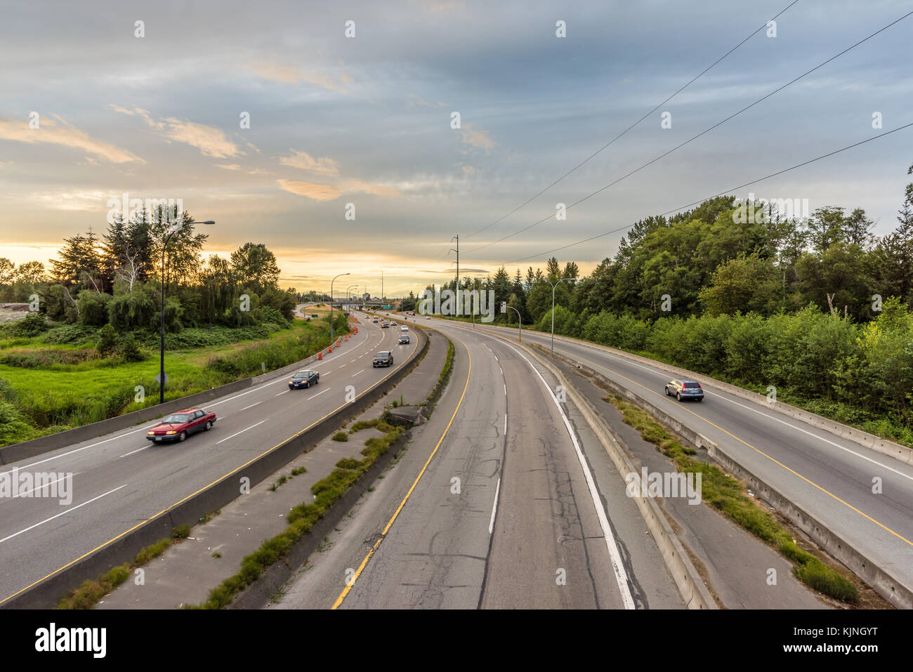 Beautiful asphalt road, highway in North America with spectacular views ...