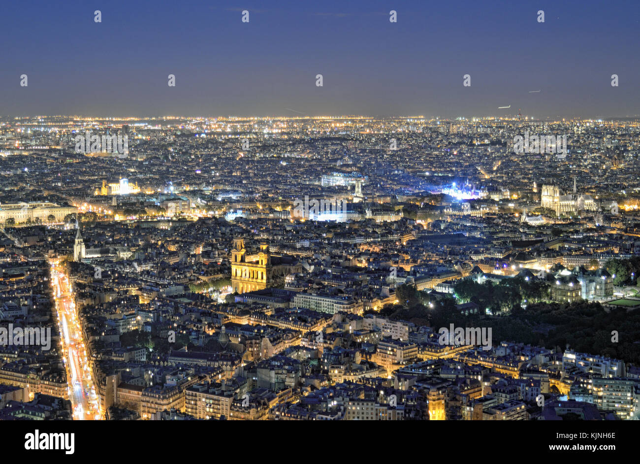 Night view of Paris from Montparnasse Tower Stock Photo - Alamy