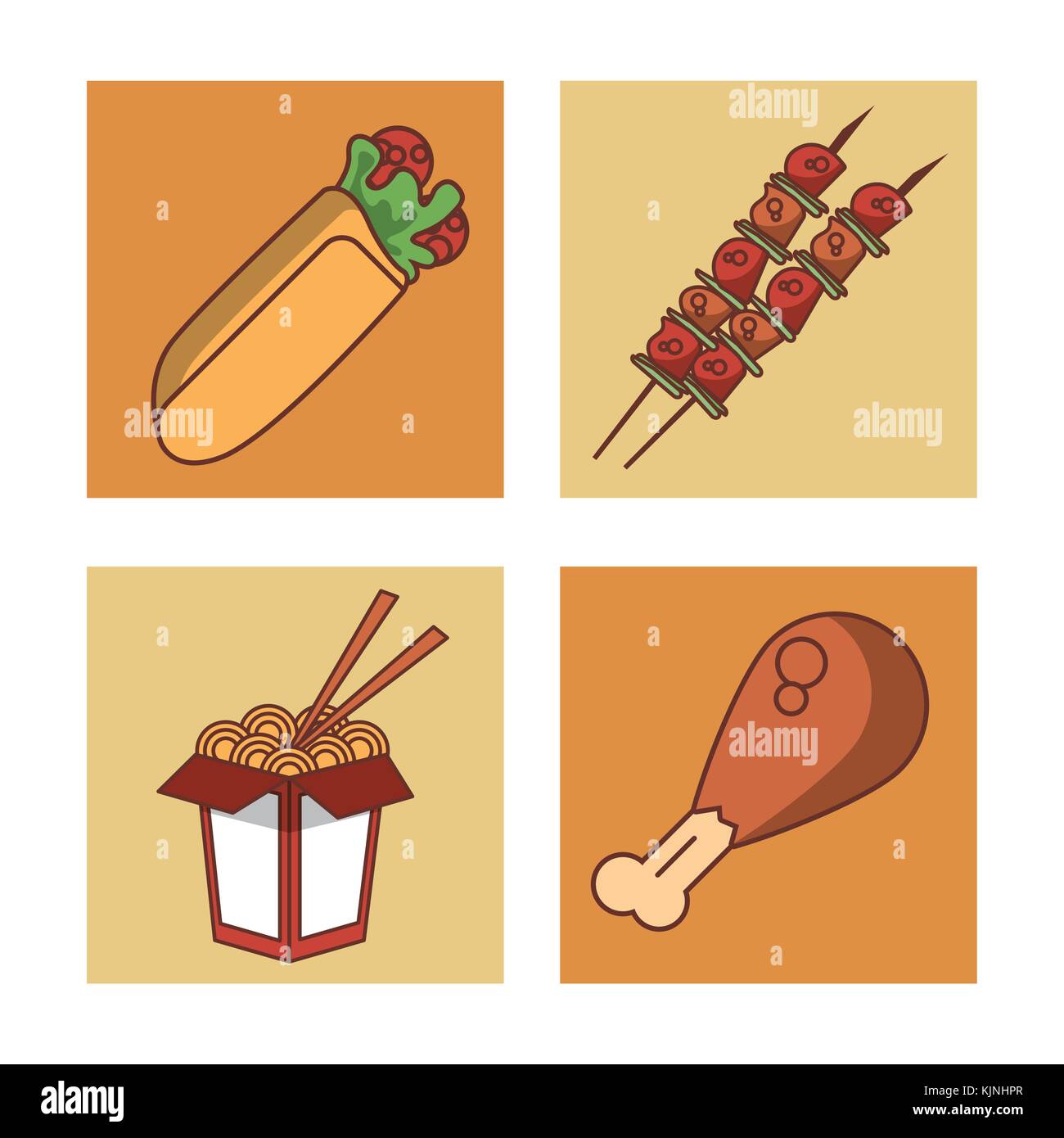 Fast food icons Stock Vector Image & Art - Alamy