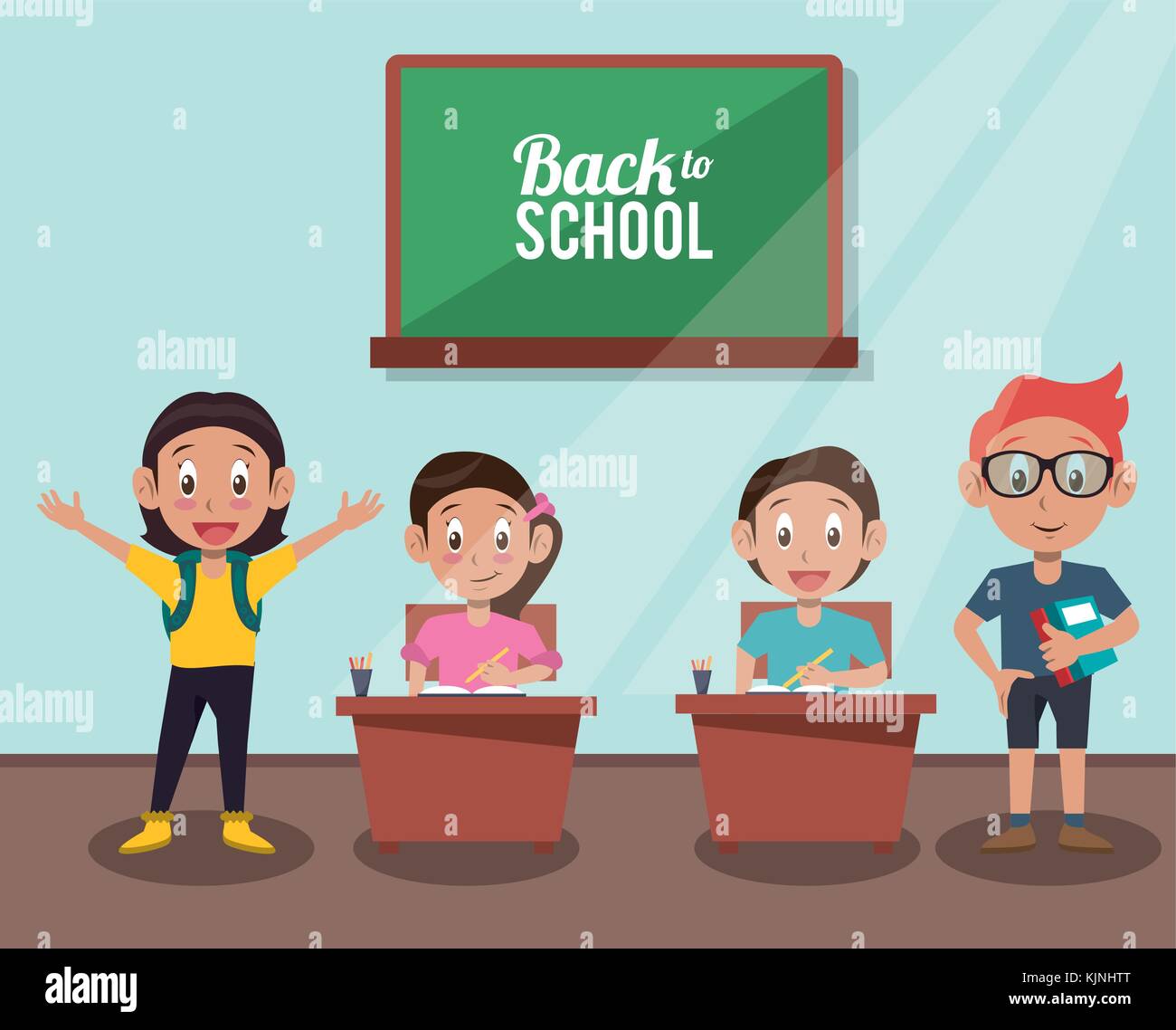 Children desks active Stock Vector Images - Alamy