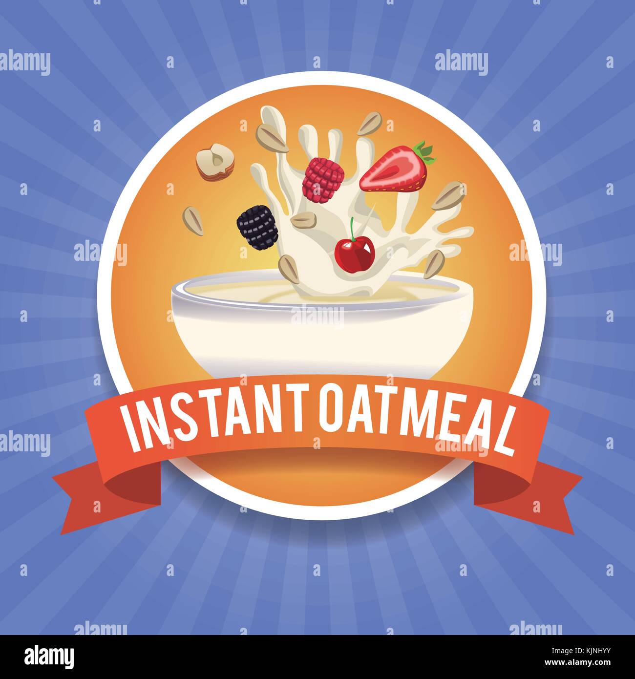 Instant oatmeal label Stock Vector Image & Art - Alamy