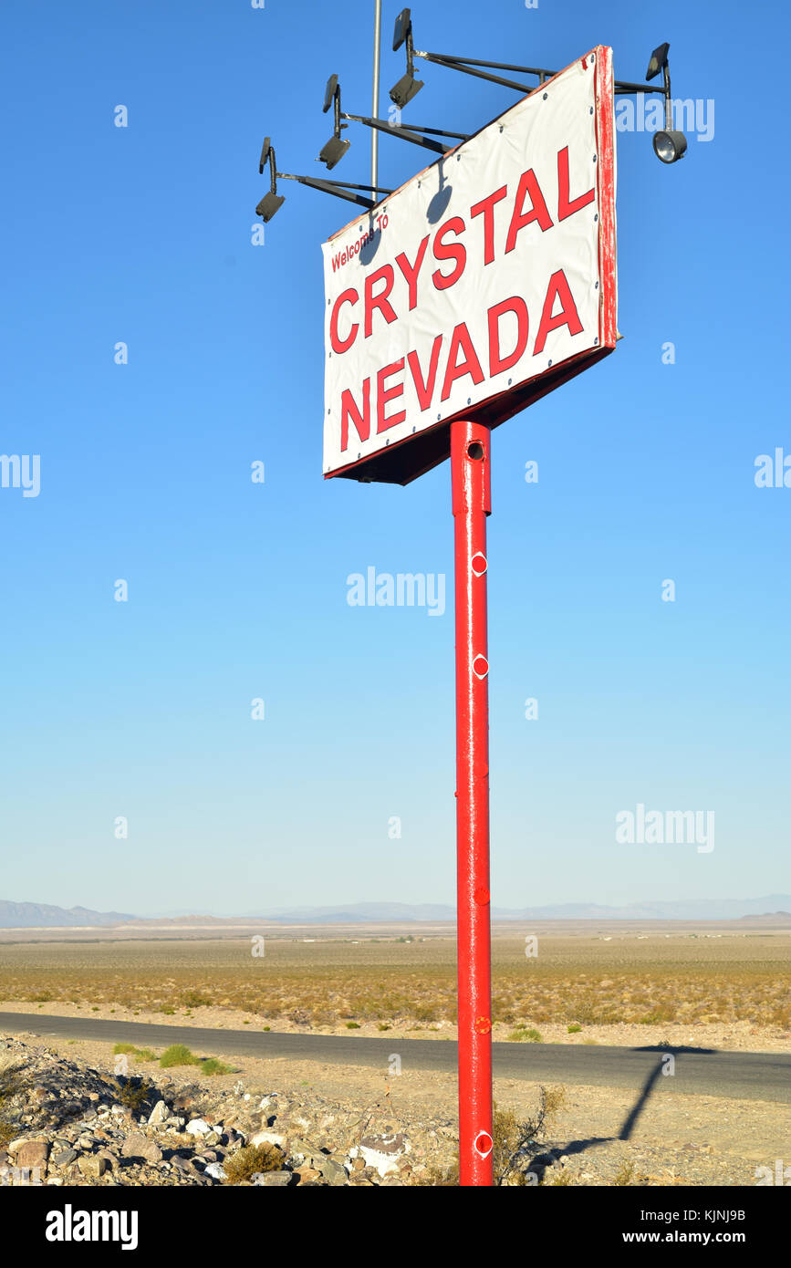 sign for desert town of Crystal Nevada USA Stock Photo - Alamy