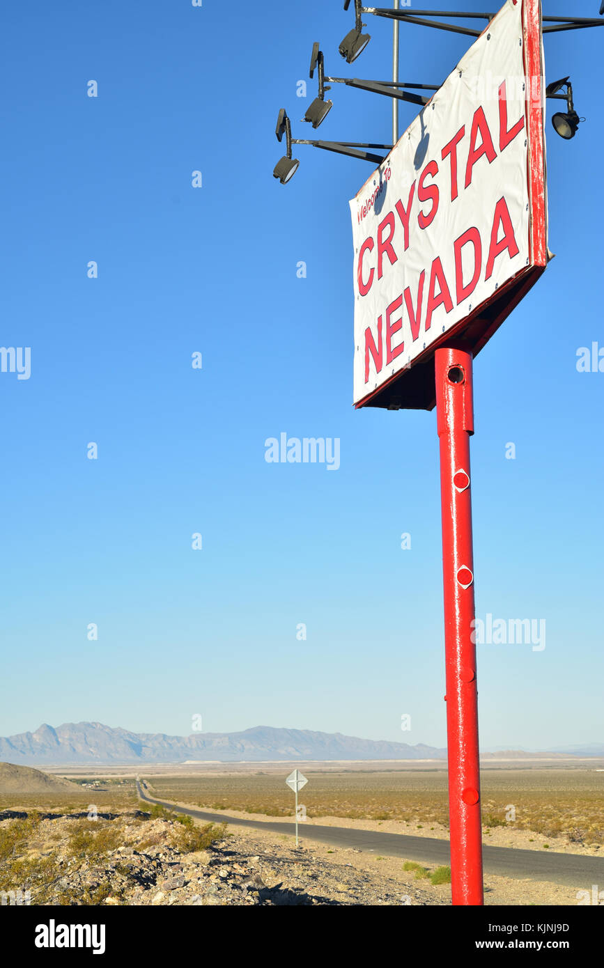 sign for desert town of Crystal Nevada USA Stock Photo - Alamy
