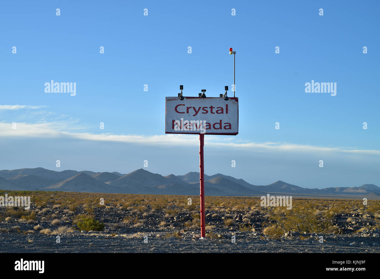 sign for desert town of Crystal Nevada USA Stock Photo - Alamy